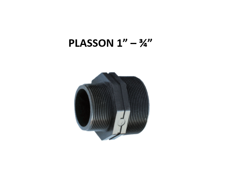 Plasson Threaded Reduced Nipple 1" - 3/4" – Vale Gardens Limited